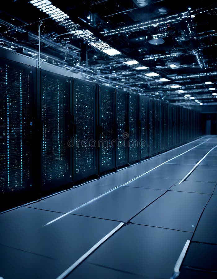 Center Visualisation Connected Working Servers Rack Lines Connection ...