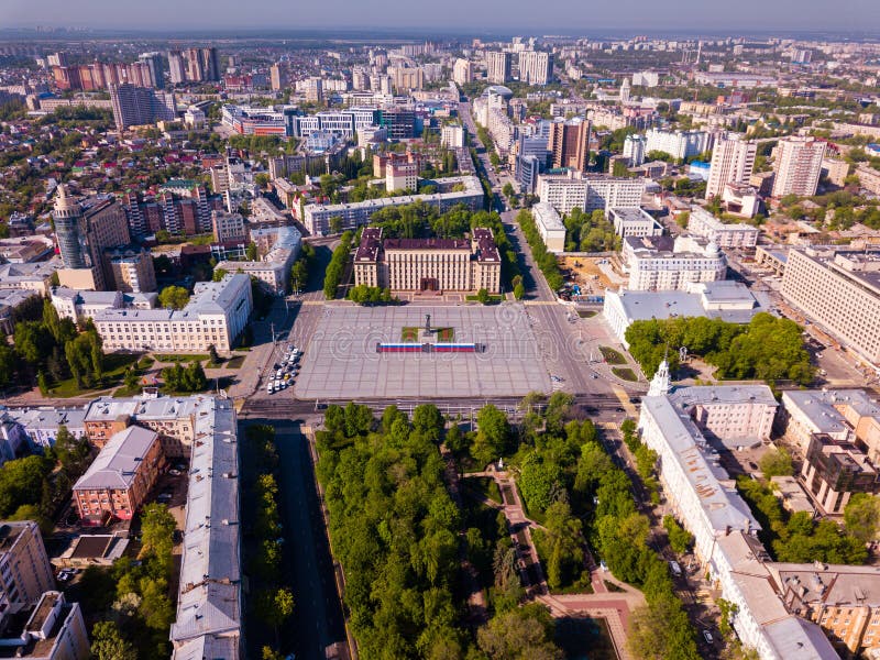 Center of Voronezh with Lenin Square and Panel Buildings, Editorial ...