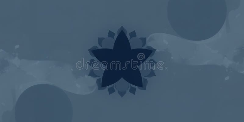 A Centered Dark Blue Star Surrounded by a Floral Design on a Gradient ...