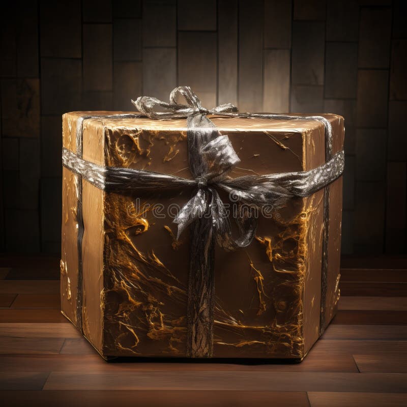 A Box Wrapped Up in a Ribbon with a Bow Tie, Generative Ai Stock ...