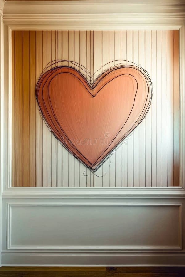 Centered Heart Art within Minimalistic White Frame Elegantly ...