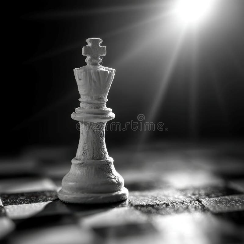 A Centered King Chess Piece is Highlighted on a Partially Revealed ...