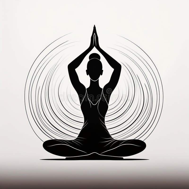 Zen Meditation Emblem with Calm Human Form Stock Illustration ...