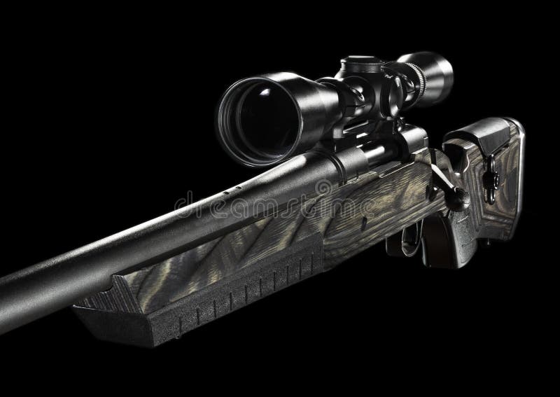 Centerfire Bolt Action Rifle and Scope Stock Image - Image of brown ...