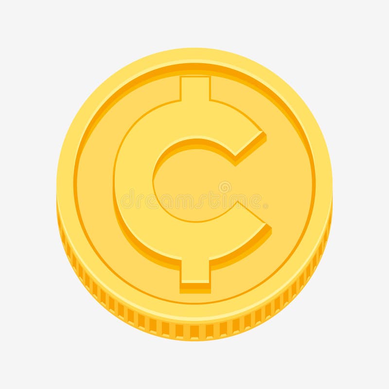 Centesimo, Centavo, Simbolo Di Valuta Del Peso Sulla Moneta Di Oro ...