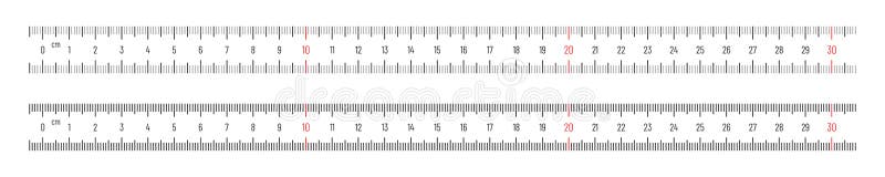 Centimeter Ruler Cm Set. Vector Measurement Numbers Scale with ...