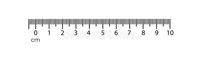10 Centimeters Ruler Measurement Tool with Numbers Scale. Stock ...
