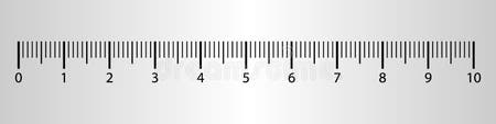 10 Centimeters Ruler Measurement Tool with Numbers Scale. Vector Cm ...