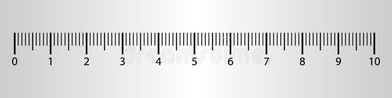 10 Centimeters Ruler Measurement Tool with Numbers Scale. Vector Cm ...