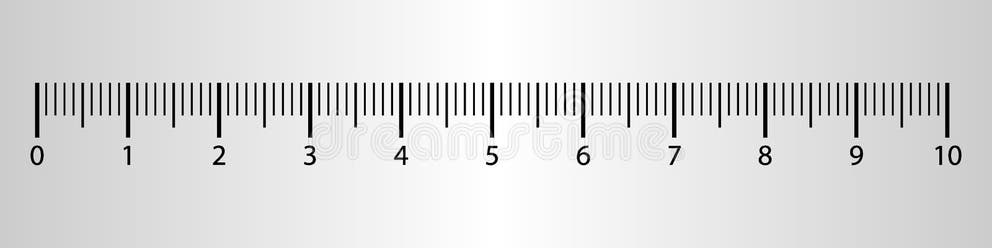 10 Centimeters Ruler Measurement Tool with Numbers Scale. Vector Cm ...