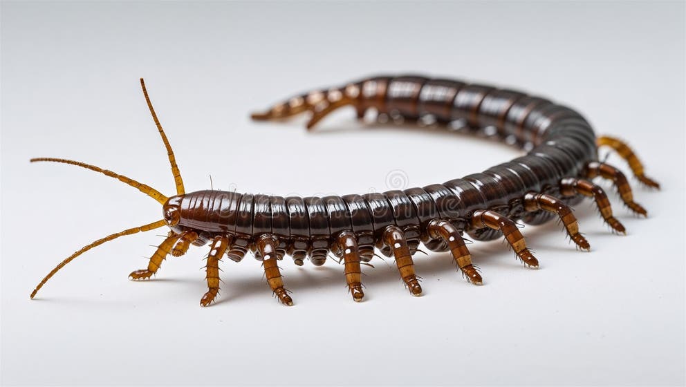 Full-body Centipede Larva in Crawling Pose with Leg Segments Aligned ...