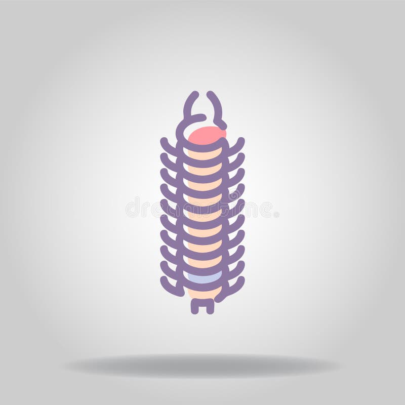Centipede Icon Or Logo In Pastel Color Stock Vector - Illustration of ...