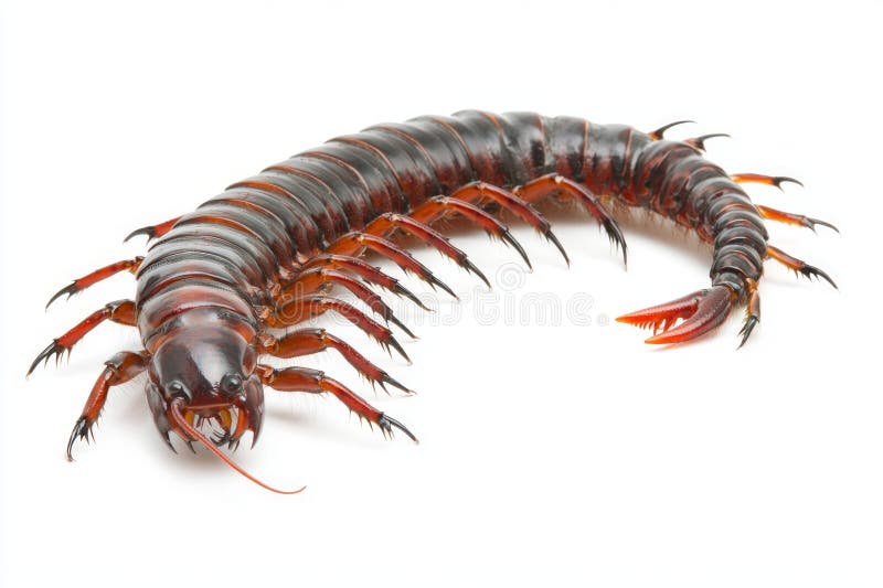 Centipede Moves Smoothly Across a Pristine White Backdrop, Each Leg ...