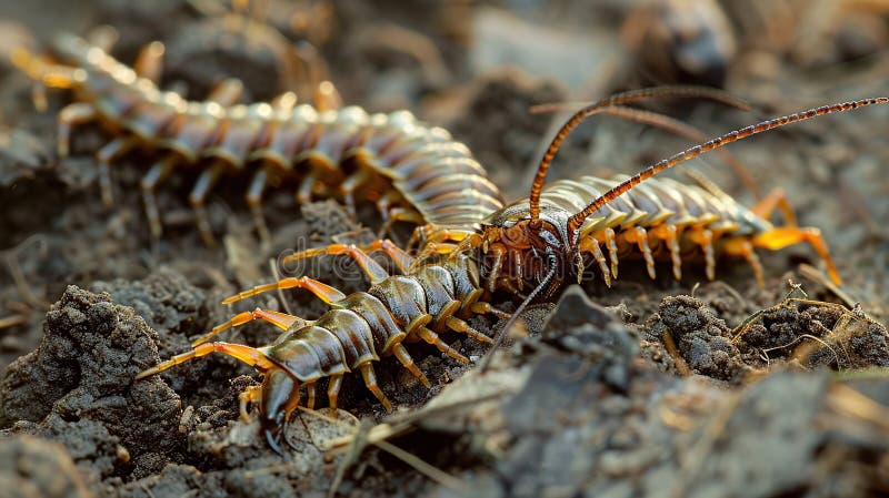 Centipede Species on the Ground Stock Image - Image of wildlife, beach ...