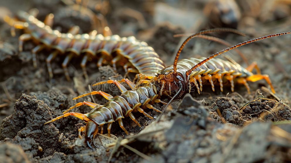 Centipede Species on the Ground Stock Image - Image of wildlife, beach ...