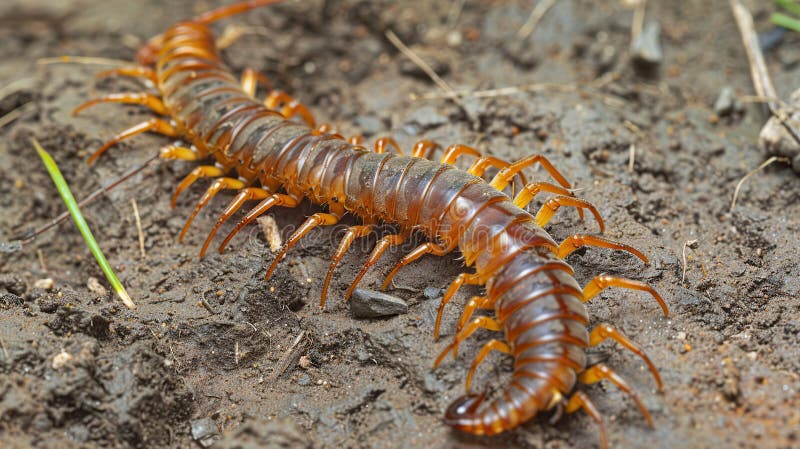 Centipede Species on the Ground Stock Image - Image of shell, beautiful ...