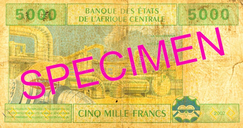 5000 Central African CFA Franc Bank Note Obverse Stock Image - Image of ...