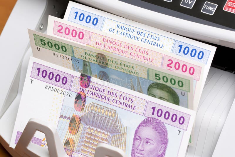 Central African CFA Franc in the Counting Machine Stock Photo - Image ...
