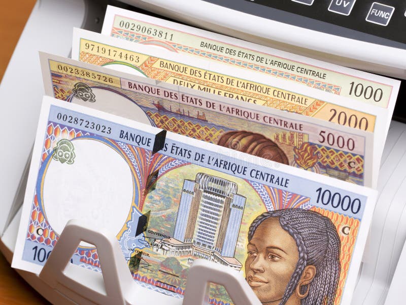 Central African CFA Franc in the Counting Machine Stock Image - Image ...