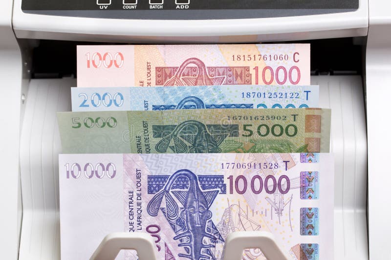 Central African CFA Franc in the Counting Machine Stock Photo - Image ...