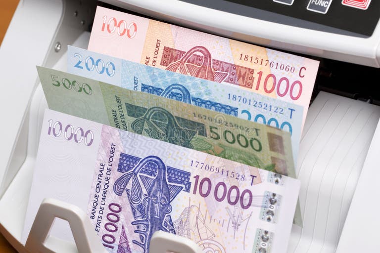 Central African CFA Franc in the Counting Machine Stock Image - Image ...