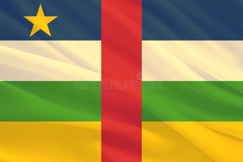 Central African Republic Flag Wind Waving Close Up Stock Illustration ...