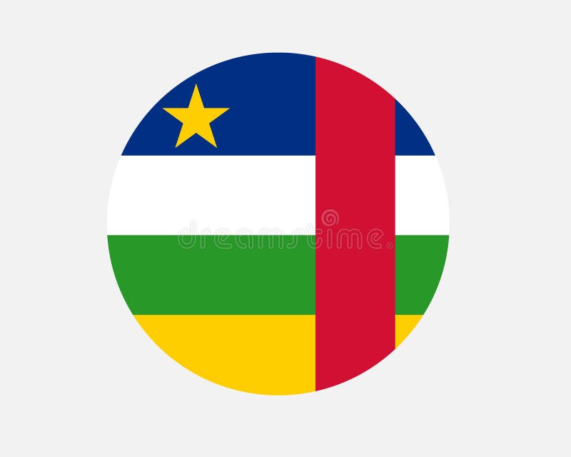 Central African Republic Round Flag Stock Vector Illustration Of