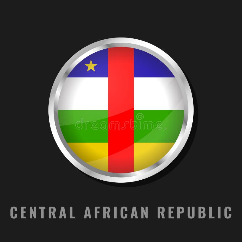 Central African Round Framed National Flag. Circular Glossy Flag of ...