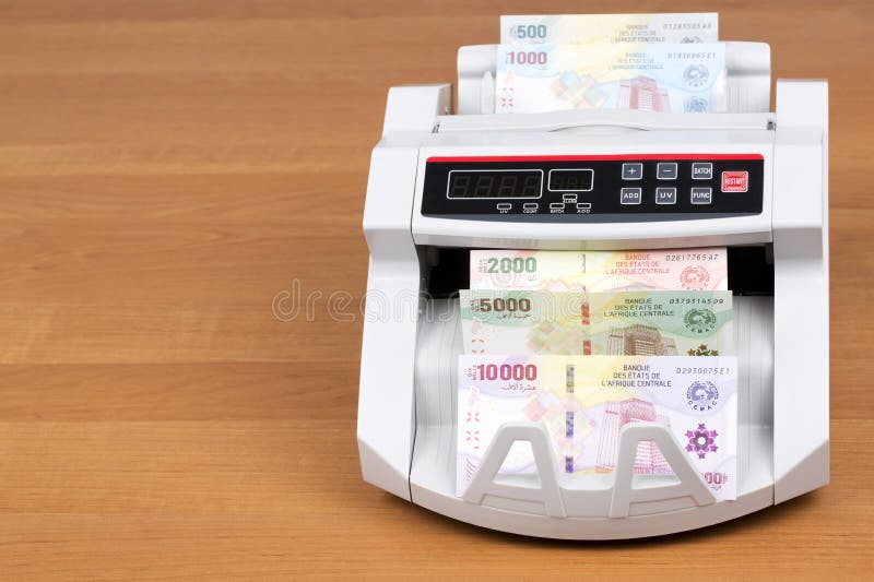 Central African States Money in the Counting Machine Stock Image ...