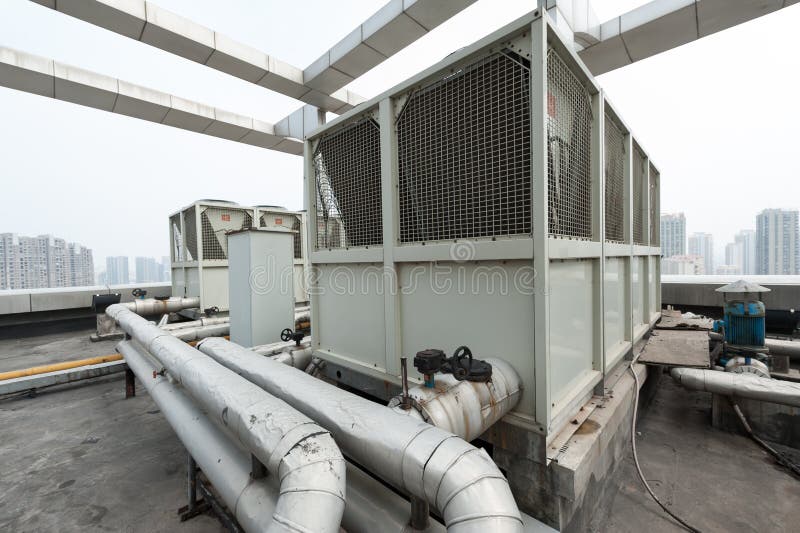 Air Conditioning Components Stock Image - Image of compressed, plan ...