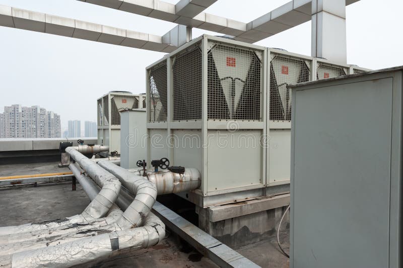 Central Air Conditioning Outdoor Unit Stock Photo - Image of honggutan ...