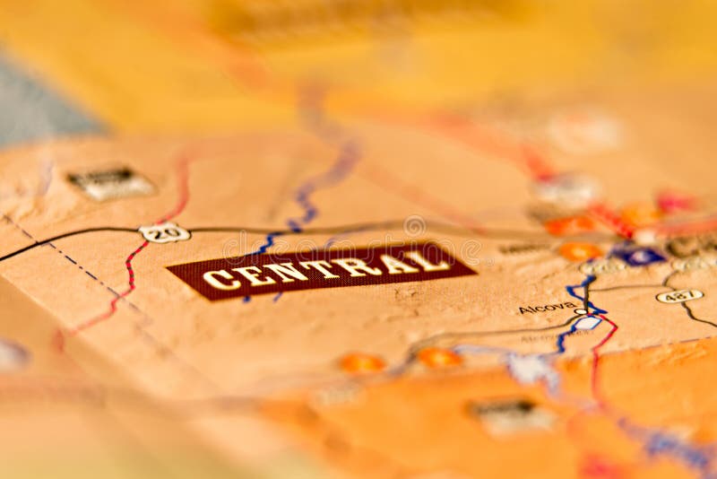 Central Area Map Words on Map Stock Image - Image of location, place ...
