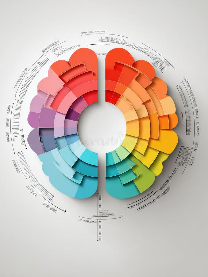 Stylized IQ Test Chart with Colorful Sections for Cognitive Assessment ...
