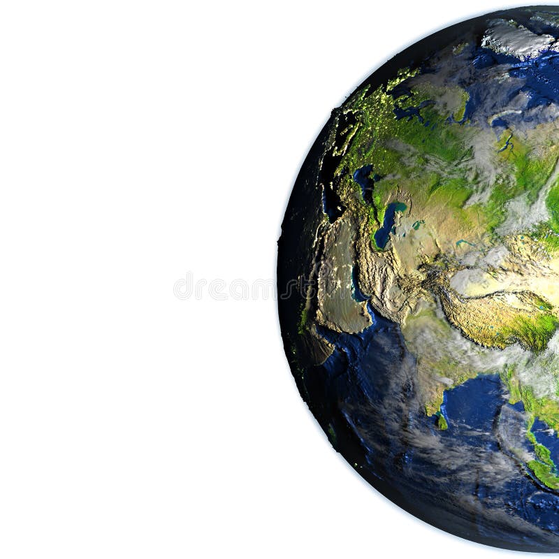 Central Asia on Earth - Visible Ocean Floor Stock Illustration ...