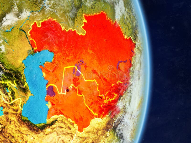Central Asia on Planet Earth Stock Illustration - Illustration of ...