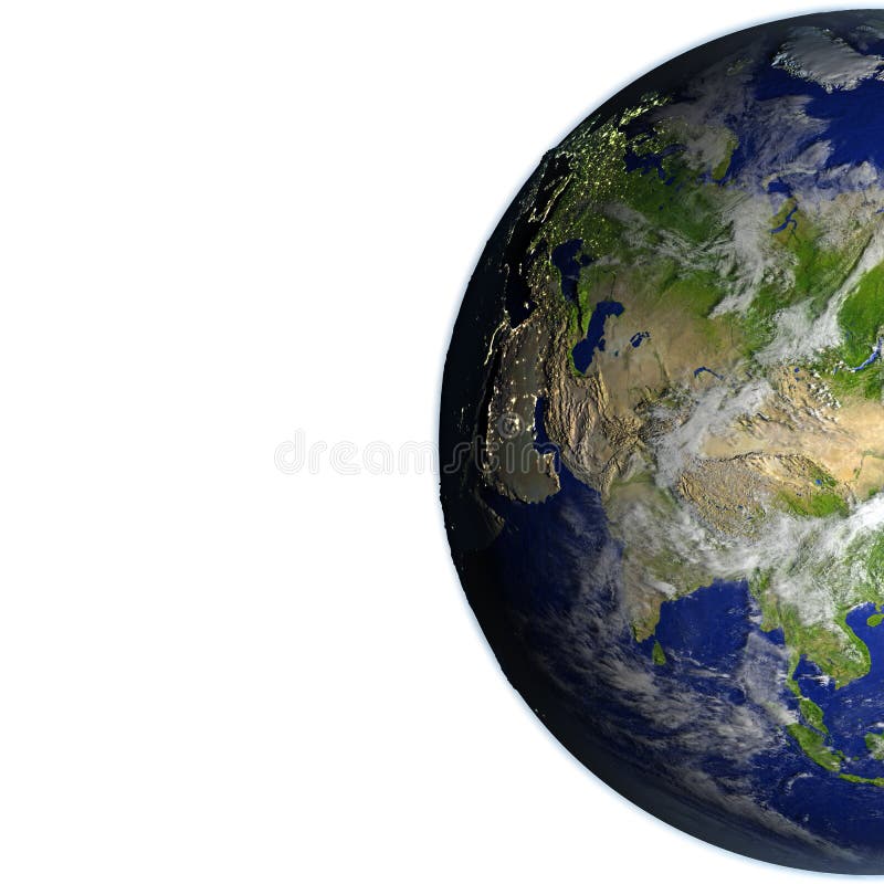 Central Asia on Realistic Model of Earth Stock Illustration ...