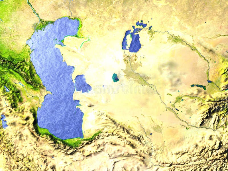 Central Asia on Realistic Model of Earth Stock Illustration ...