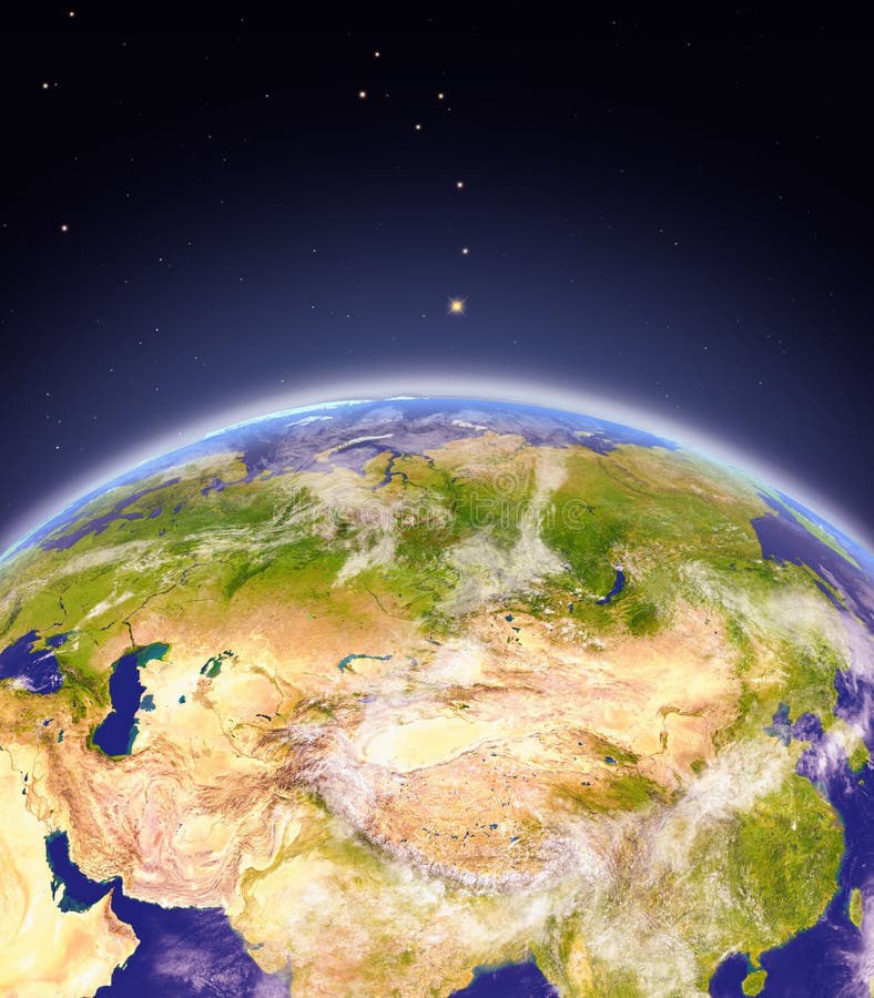 Central Asia from space stock illustration. Illustration of china ...