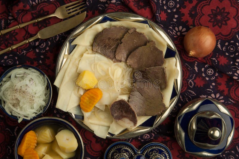 Central asian meat dishes stock image. Image of horse - 90282539