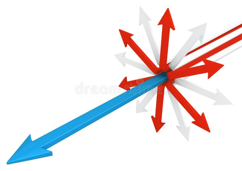 Central Azul De La Flecha Directa Stock de ilustración - Ilustración de horizontal, recorte ...