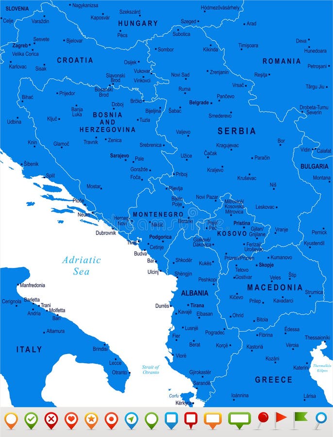 Central Balkan Map - Vector Illustration Stock Illustration ...