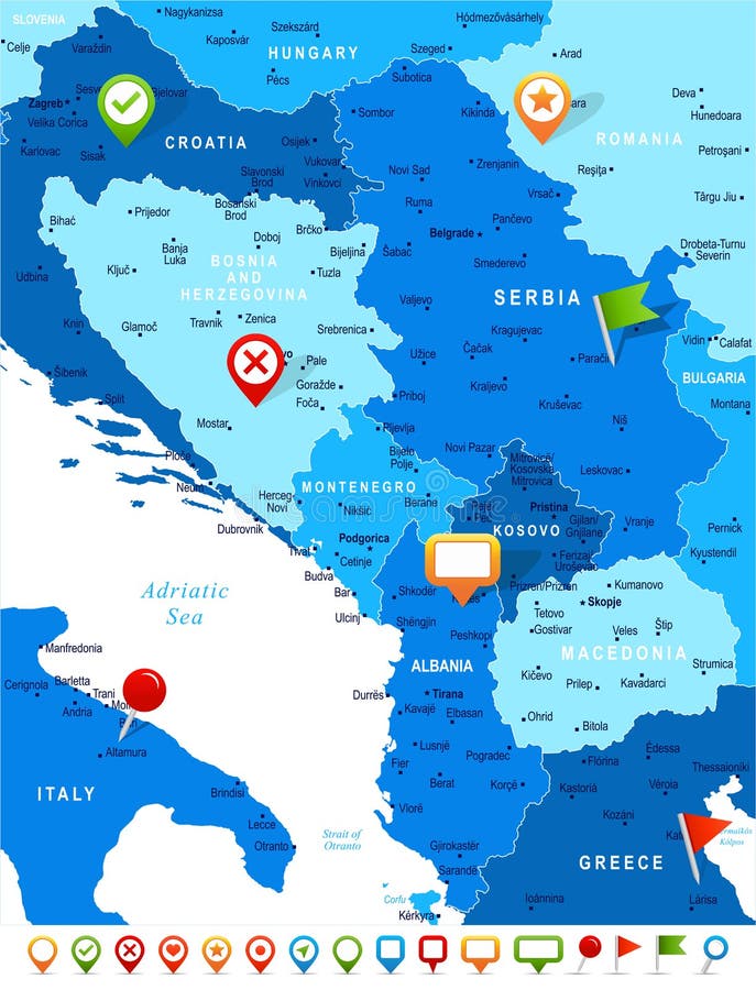 Central Balkan Map - Vector Illustration Stock Illustration ...