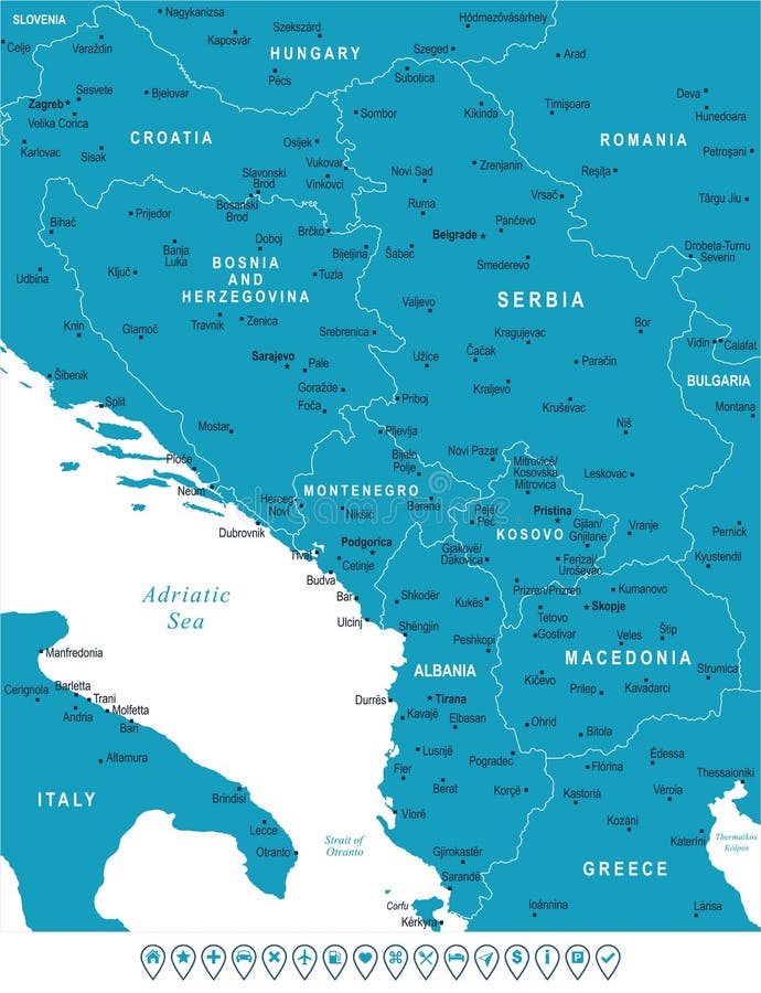Central Balkan Map - Vector Illustration Stock Illustration ...