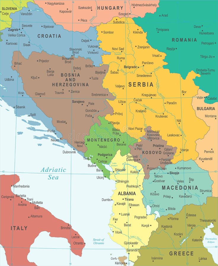 Central Balkan Map - Vector Illustration Stock Illustration ...