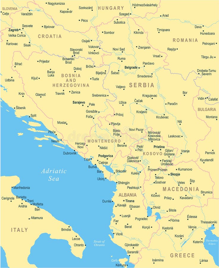 Central Balkan Map - Vector Illustration Stock Illustration ...
