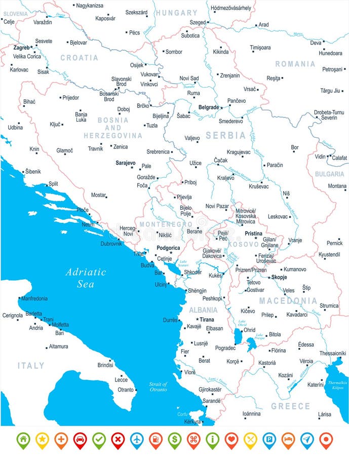 Central Balkan Map - Vector Illustration Stock Illustration ...