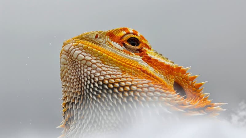 Central Bearded Dragon is Basking Under Bright Lighting Displaying Its ...