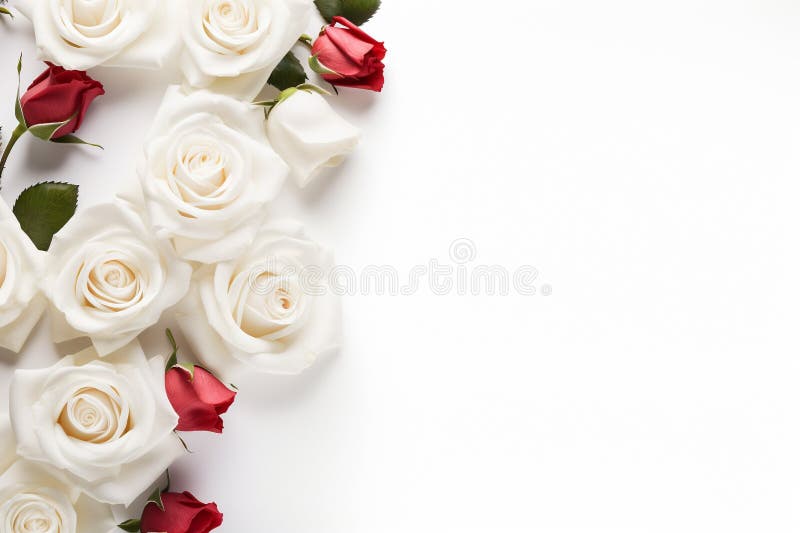 Central Blank White Text Space Border Roses Stock Illustration ...