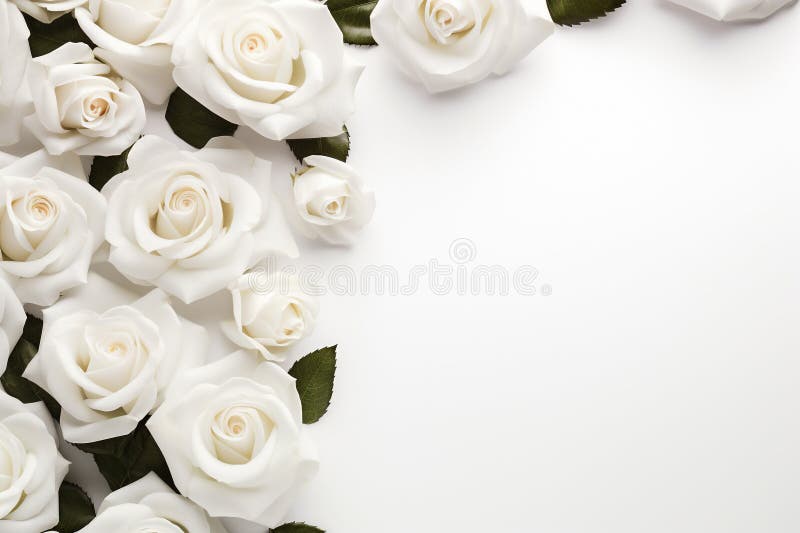 Central Blank White Text Space Border Roses Stock Illustration ...