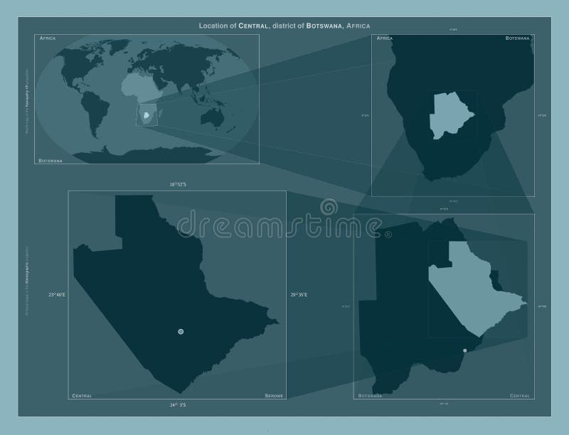 Central, Botswana. Described Location Diagram Stock Illustration ...
